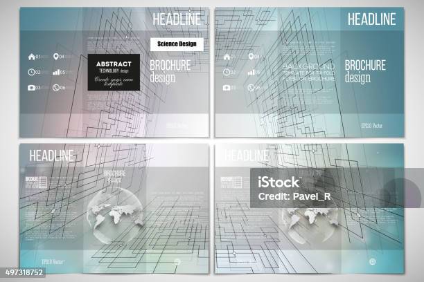 Set Of Trifold Brochure Design Template On Both Sides向量圖形及更多2015年圖片