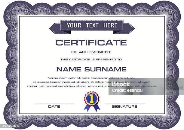 Vector Certificate Template向量圖形及更多2015年圖片 2015年 優惠券 凸版效果 Istock