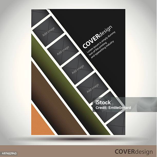 Brosur Vektor Selebaran Templat Desain Sampul Dengan Blok Kerangka