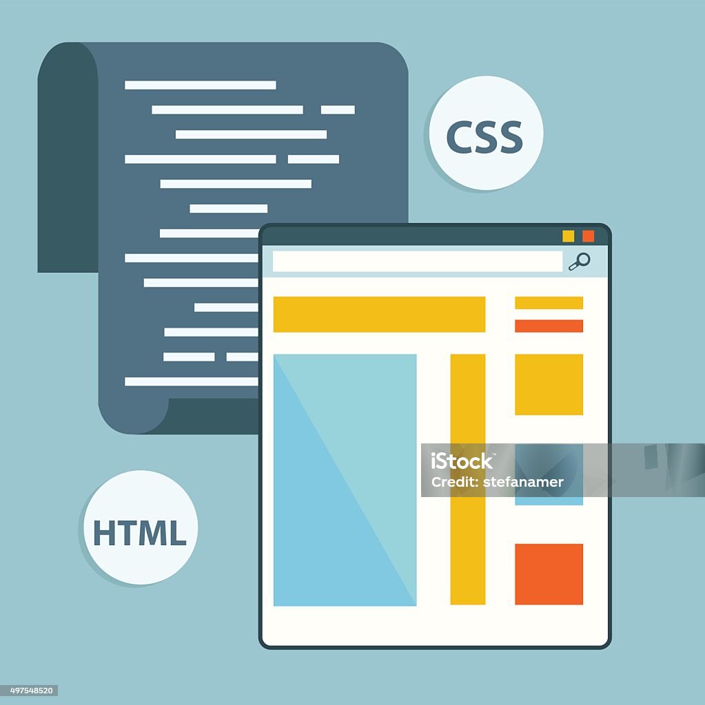 Programming Or Coding Workflow For Website Coding And Html Programming Stock Illustration