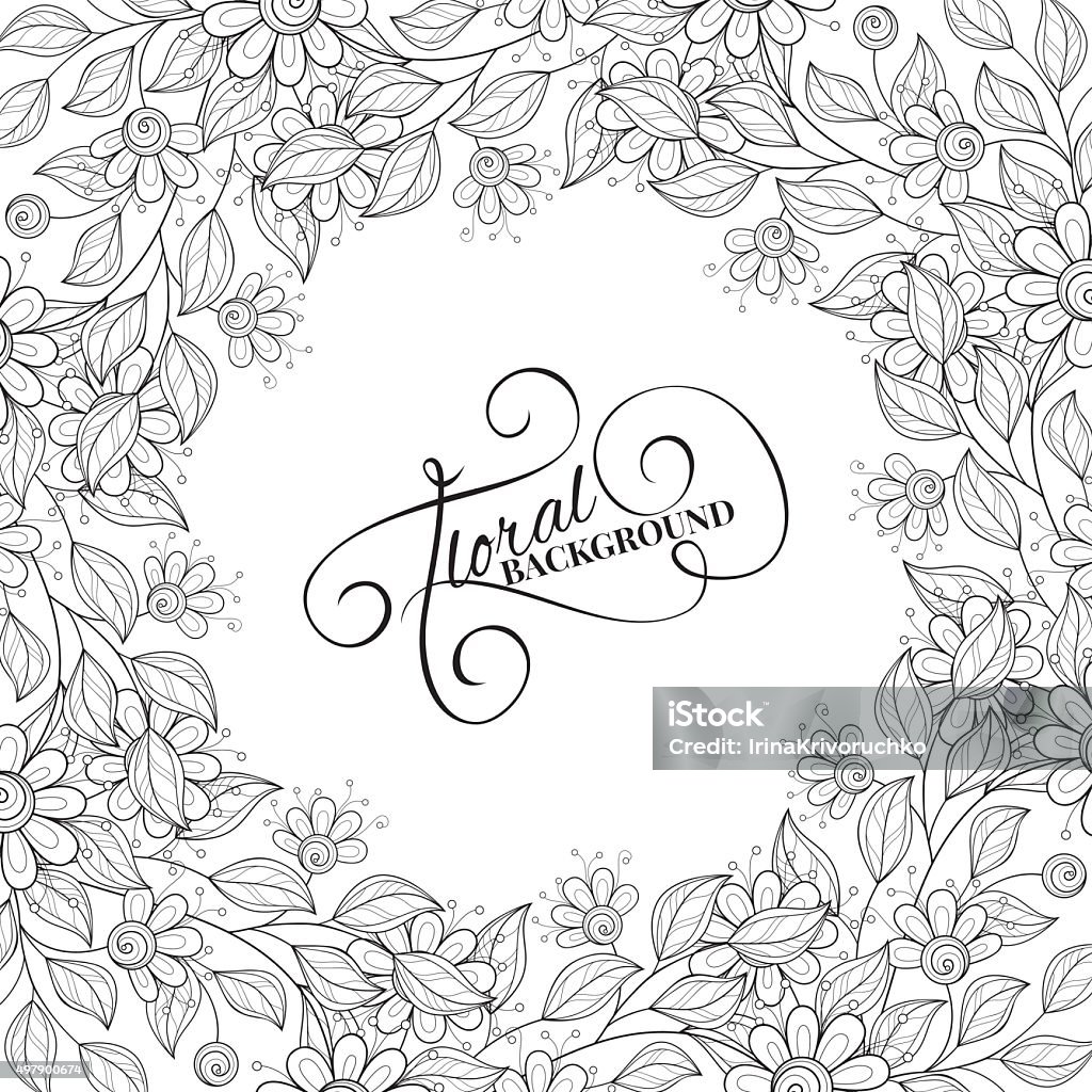 Vector Monochrome Floral Background Stock Illustration Download Image