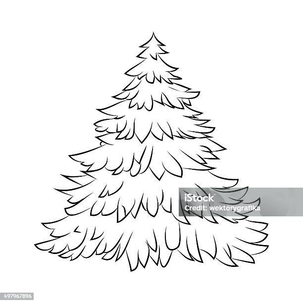 Silhouette Darbre De Noël Dessin Animé Pour Carte Icône Et Le Symbole