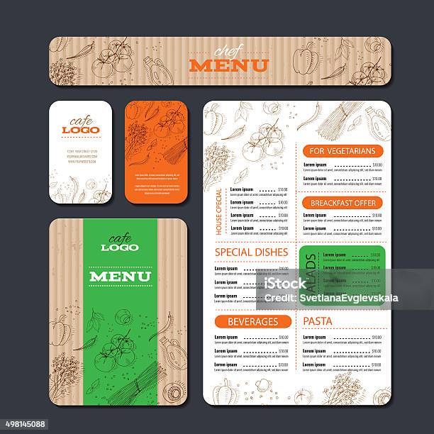 Templat Identitas Kafe Atau Restoran Ilustrasi Stok Unduh Gambar
