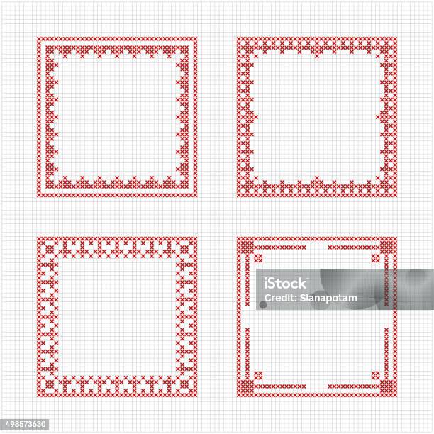 Scandinavian Style Cross Stitch Pattern向量圖形及更多十字刺繡圖片 十字刺繡 有邊框的 聖誕節
