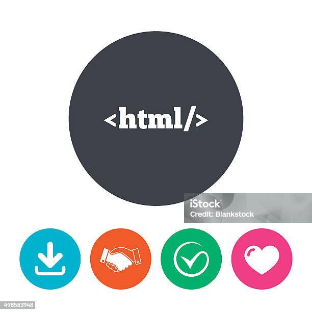 Html 팻말 아이콘크기 표시 언어 기호까지 2015년에 대한 스톡 벡터 아트 및 기타 이미지 2015년 Html 기하