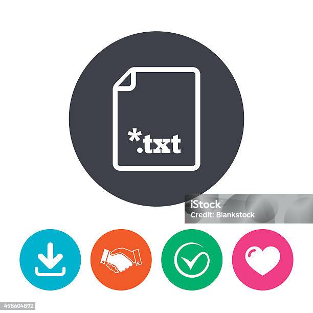 Ikon File Teks Tombol Unduh Dokumen Txt Ilustrasi Stok Unduh Gambar
