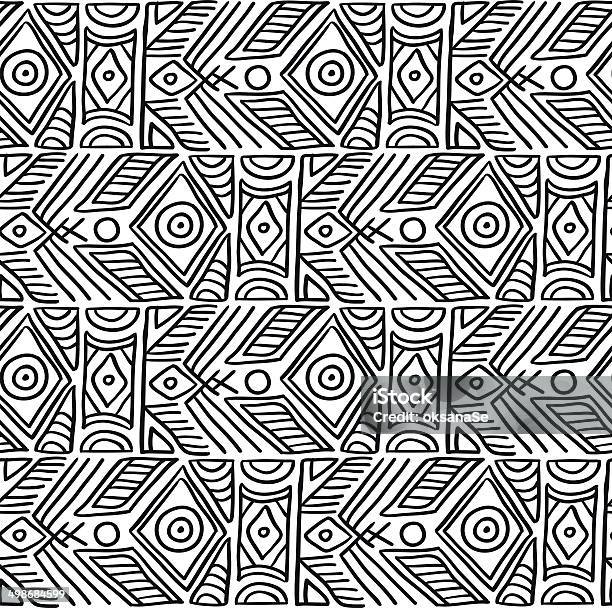 Ethnic Seamless Pattern Black And White向量圖形及更多原住民文化圖片 原住民文化 原始主義