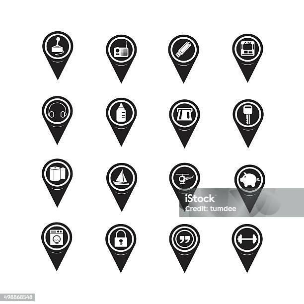 Set Of Map Pointer Icons For Website And Communication向量圖形及更多2015年圖片