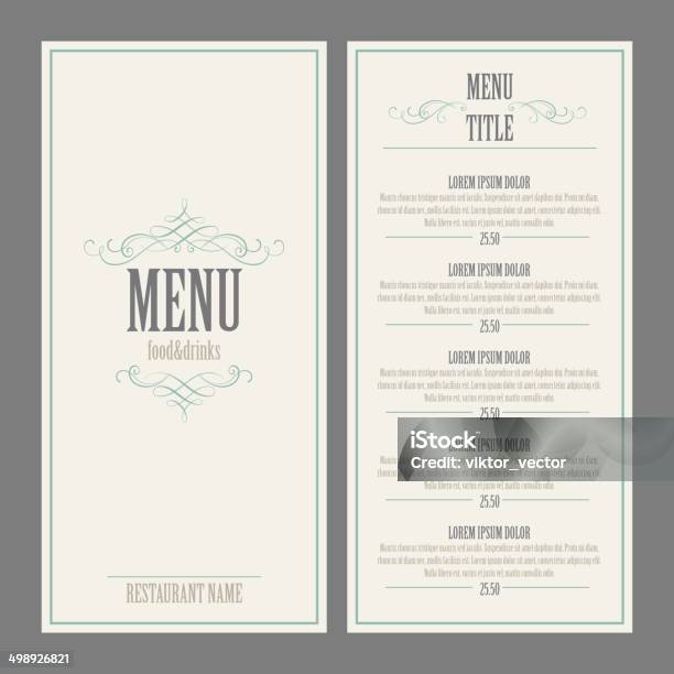 Restaurant Menu Design Vector Illustration向量圖形及更多餐牌圖片 餐牌 模板 高雅 Istock