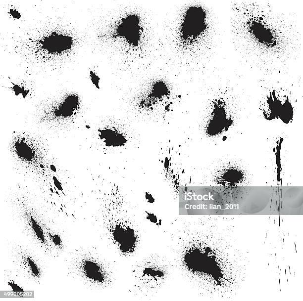 Blot Hitam Dan Percikan Tinta Elemen Abstrak Dalam Gaya Grunge