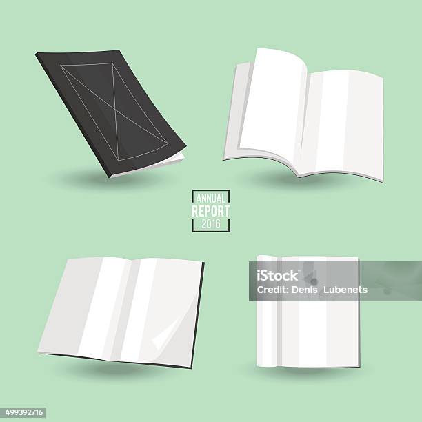 Blanks Magazines Template On Color Background With Soft Shadows Stock