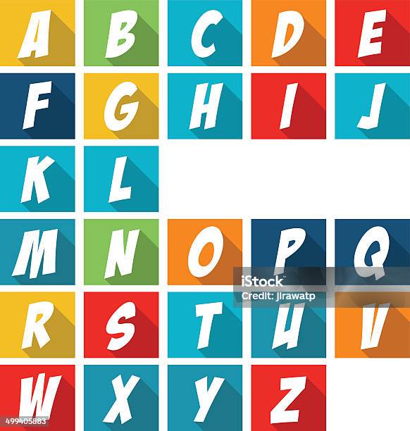 Comics Style Alphabet Collection Set向量圖形及更多可愛圖片 可愛 字母表 插圖 Istock