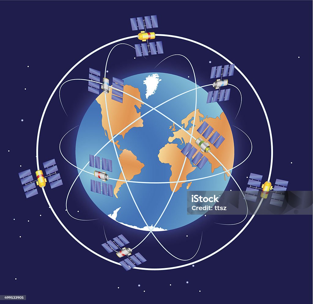 Gps 글로벌 위치확인 시스템 위성 우주선에 대한 스톡 벡터 아트 및 기타 이미지 위성 우주선 궤도 위성방송 수신 안테나