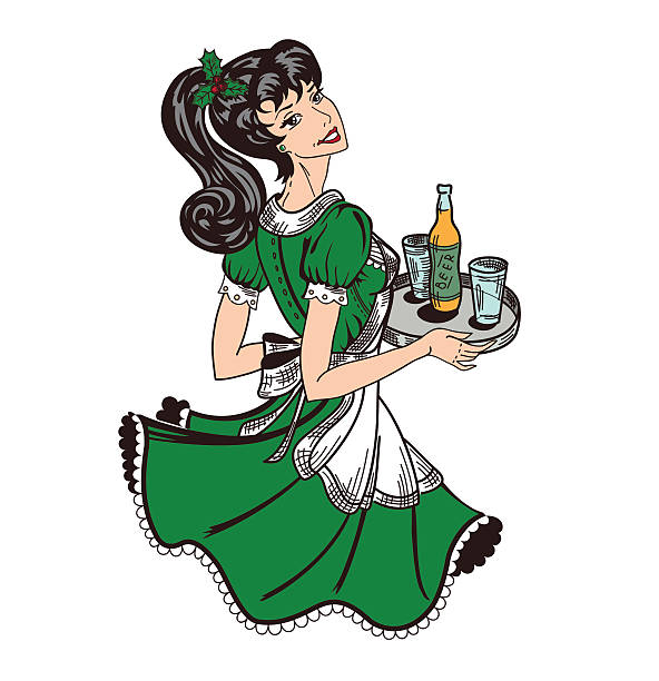 70 Pin Up Waitress Cartoons Stock Illustrations Royalty Free Vector