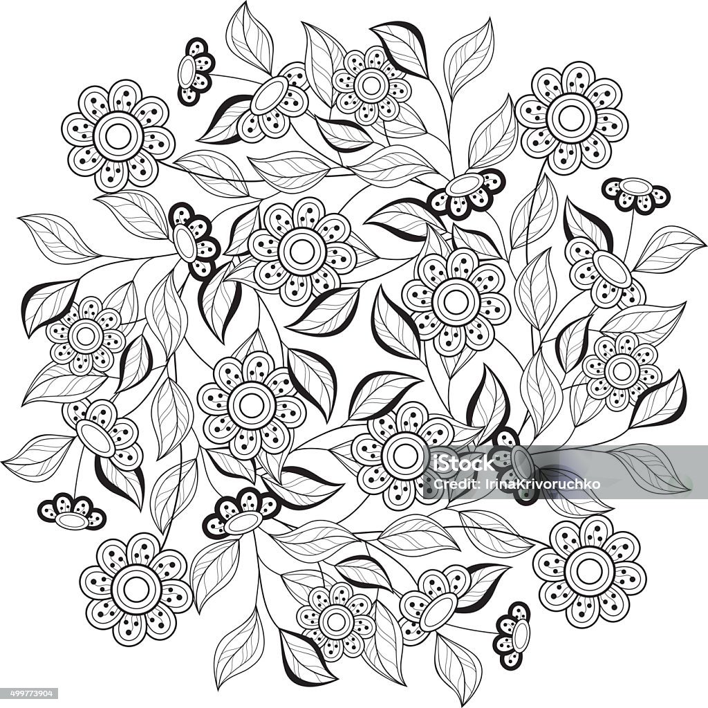 Vector Monochrome Floral Background Stock Illustration Download Image