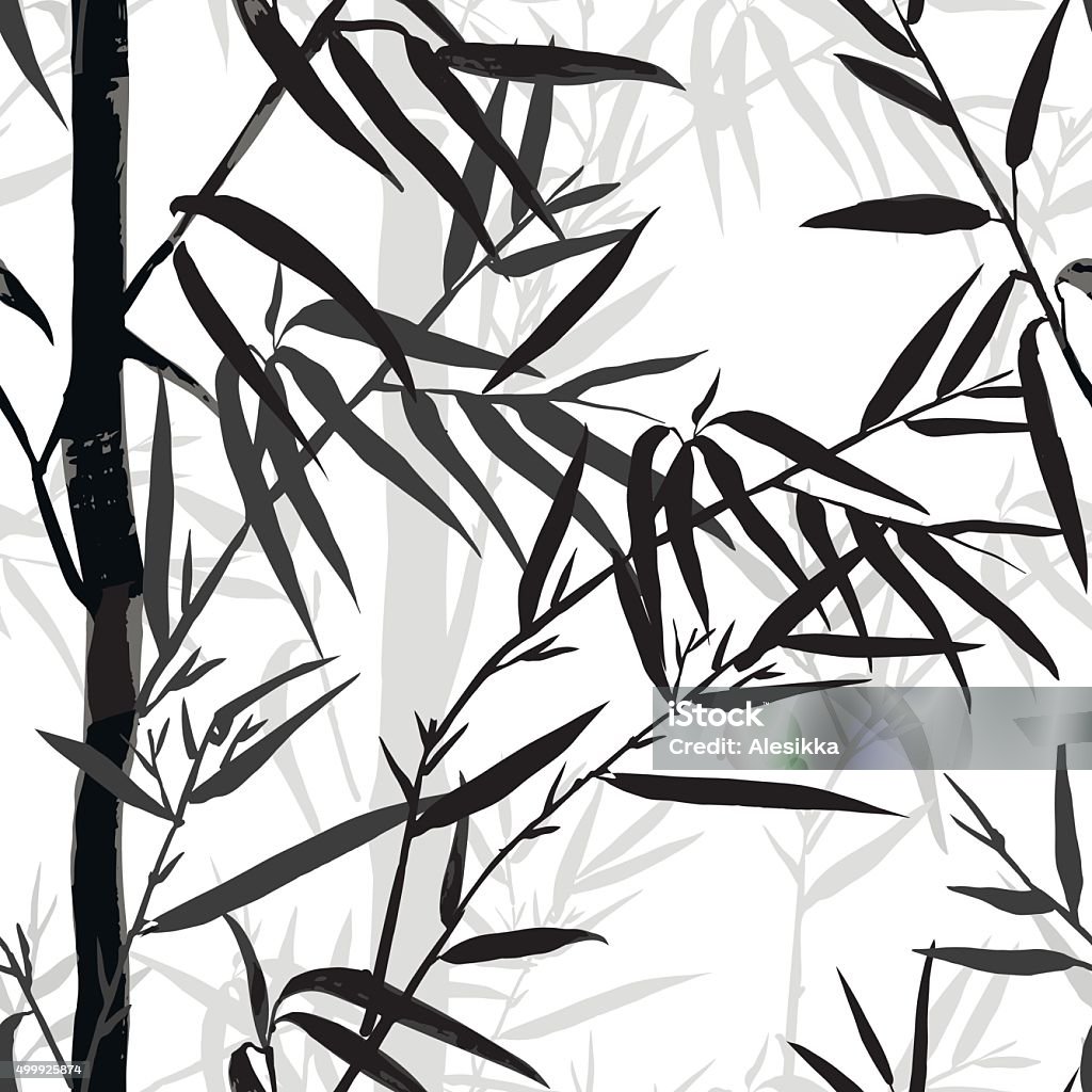 Bamboo Leaf Background Floral Seamless Texture With Leaves Stock