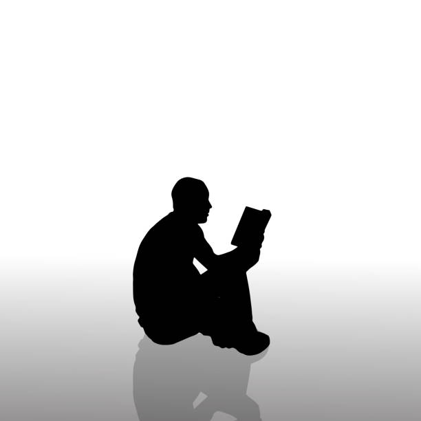 830 Man Reading Book Silhouette Stock Illustrations Royalty Free