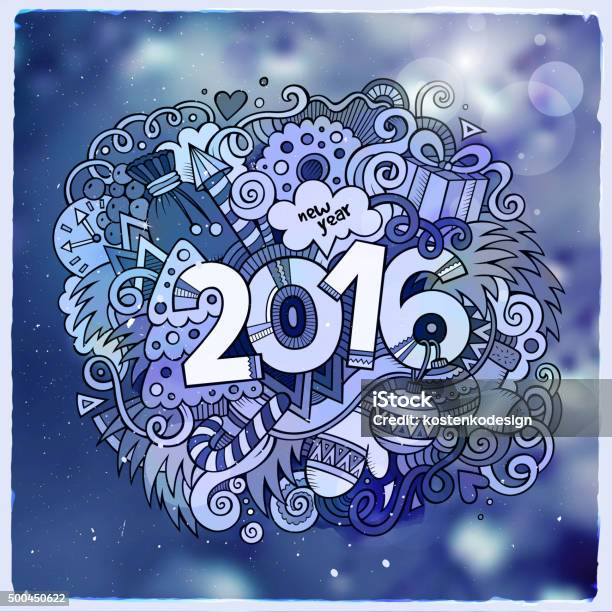 2016 년 손 레터링 및 Doodles 요소 일러스트 12월에 대한 스톡 벡터 아트 및 기타 이미지 12월 1월
