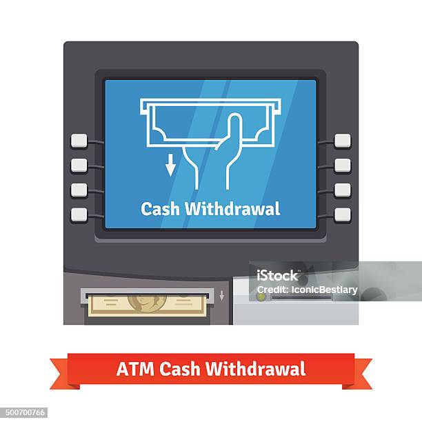 Atm 기기 현재 작동방식 현금 자동 입출금기에 대한 스톡 벡터 아트 및 기타 이미지 현금 자동 입출금기 컴퓨터 모니터