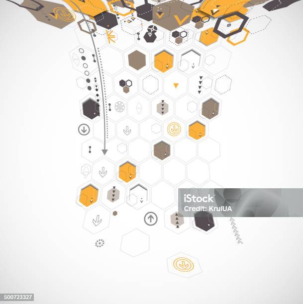 Abstract Technology Background向量圖形及更多互聯網圖片 互聯網 六角形 具有特定質地 Istock