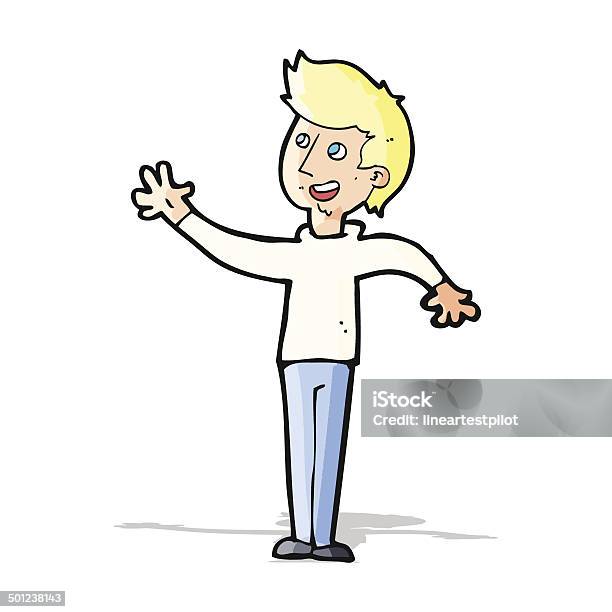 Cartoon Man Waving向量圖形及更多兒童圖片 兒童 剪貼畫 成年人 Istock