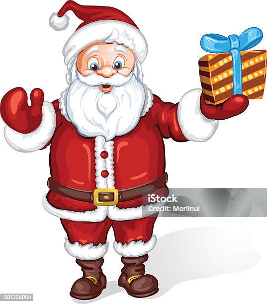 Kartun Lucu Dari Santa Claus Memegang Kotak Hadiah Ilustrasi Stok ... Kartun Lucu Dari Santa Claus Memegang Kotak Hadiah Ilustrasi Stok ...