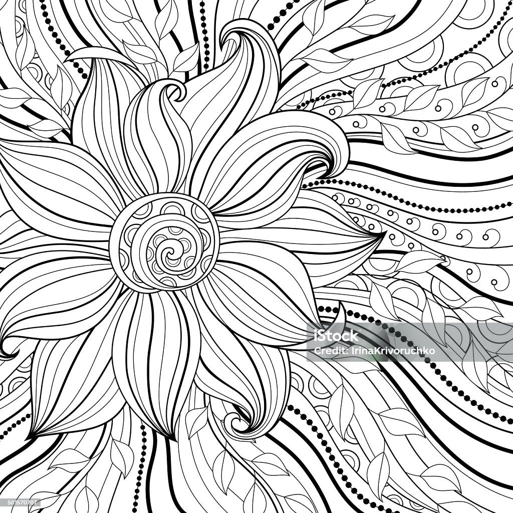 Vector Monochrome Floral Background Stock Illustration Download Image