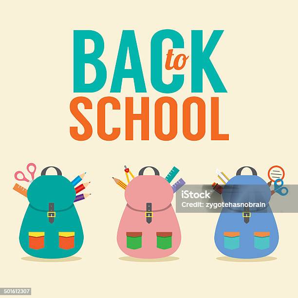 Back To School 컨셉입니다 가방에 대한 스톡 벡터 아트 및 기타 이미지 가방 교습 교육 Istock