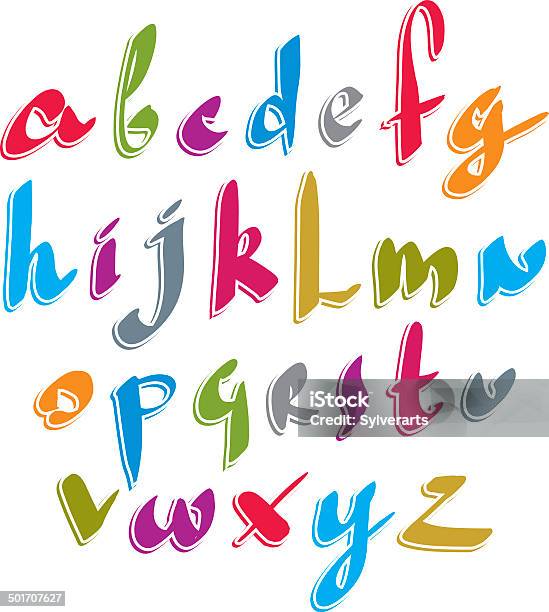 Script Handwritten Font Vector Vector Alphabet Letters向量圖形及更多字母表圖片 Istock