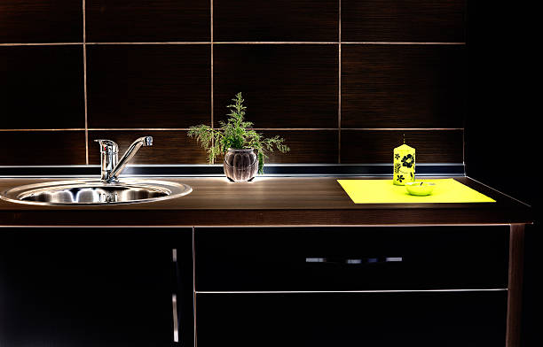 Free Stock Photo of Dimly Lit Kitchen With Sink and Stove | Download ...