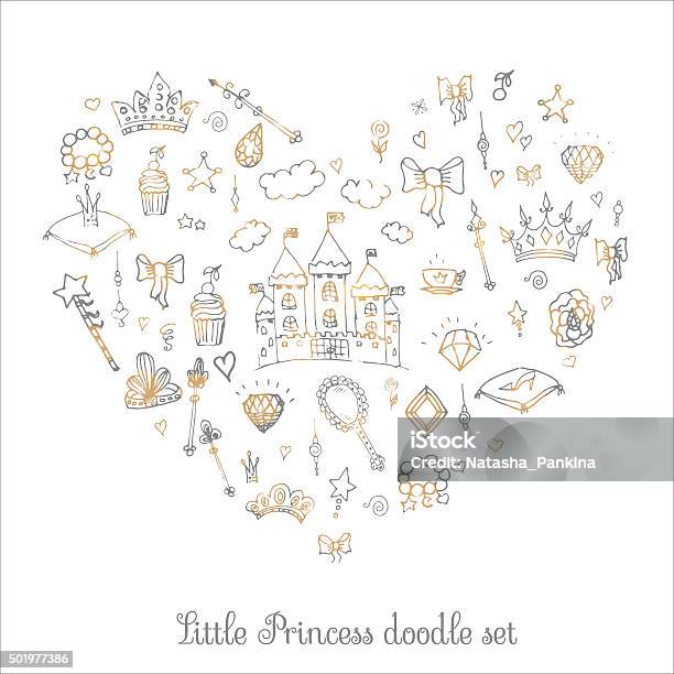 Princess 설정 유리 구두에 대한 스톡 벡터 아트 및 기타 이미지 유리 구두 공주 귀여운 Istock