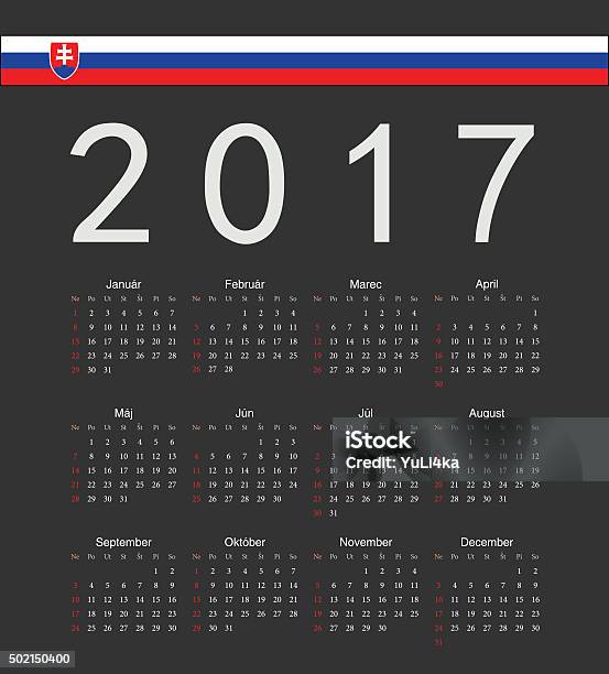 Square Black Slovak 2017 Year Vector Calendar Stock Illustration ... Square Black Slovak 2017 Year Vector Calendar Stock Illustration ...