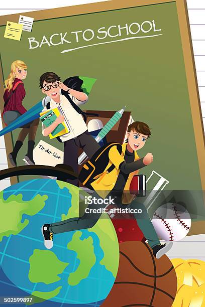 Back To School 배경 고등학교에 대한 스톡 벡터 아트 및 기타 이미지 고등학교 공부 교육 Istock