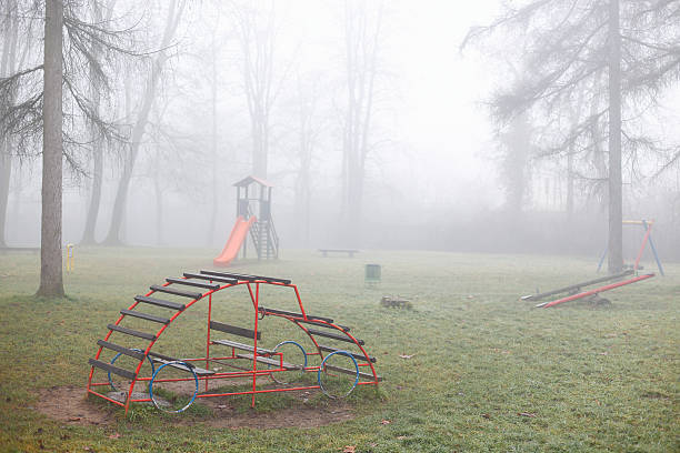 Free Stock Photo of Abandoned playground in foggy weather | Download ...