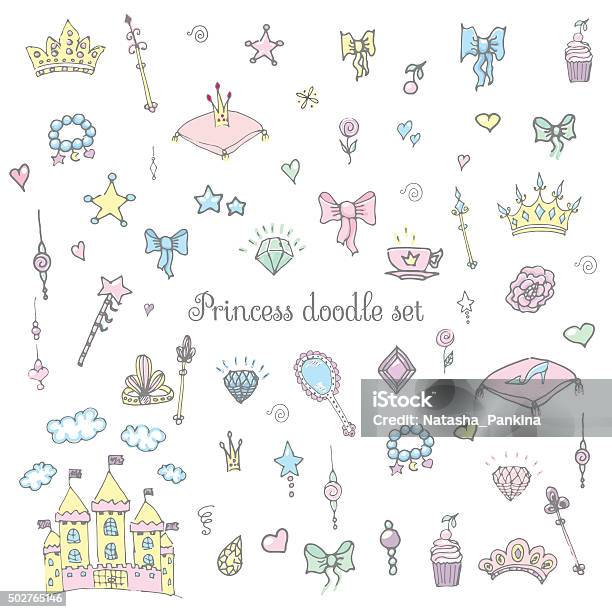 Princess 설정 공주에 대한 스톡 벡터 아트 및 기타 이미지 공주 디자인 요소 마술 지팡이 Istock