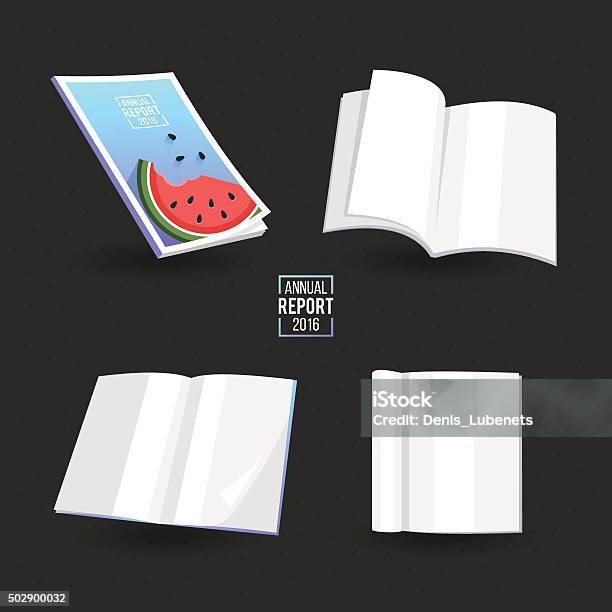 Blanks Magazines Template On Color Background With Soft Shadows向量圖形及更多