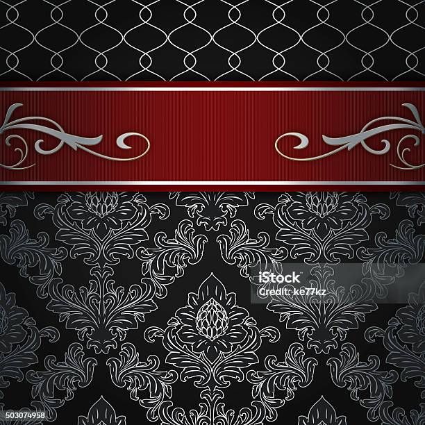 Decorative Background With Elegant Red Border向量圖形及更多創作性圖片 創作性 室內裝潢