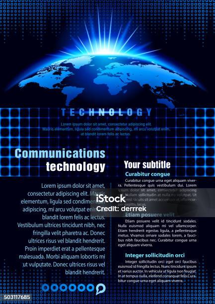 Communication Technology向量圖形及更多全球商務圖片 全球商務 抽象 世界地圖 Istock