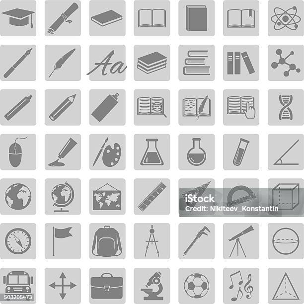 Vector Set Of 49 Education Icons School And University向量圖形及更多串字圖片 Istock