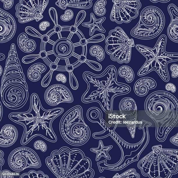Sea Shells 벡터 흑백 연속무늬 애니메이션 배경 0명에 대한 스톡 벡터 아트 및 기타 이미지 0명 배경 주제 벡터