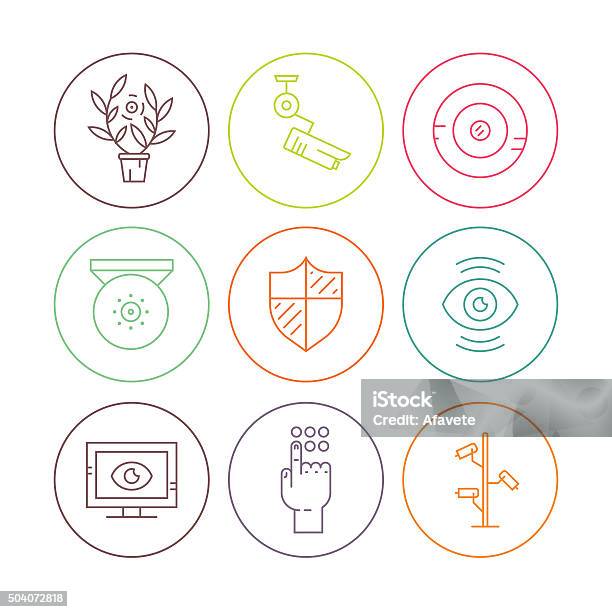 Cctv 아이콘을 원 감시에 대한 스톡 벡터 아트 및 기타 이미지 감시 감시화면 곧은 Istock