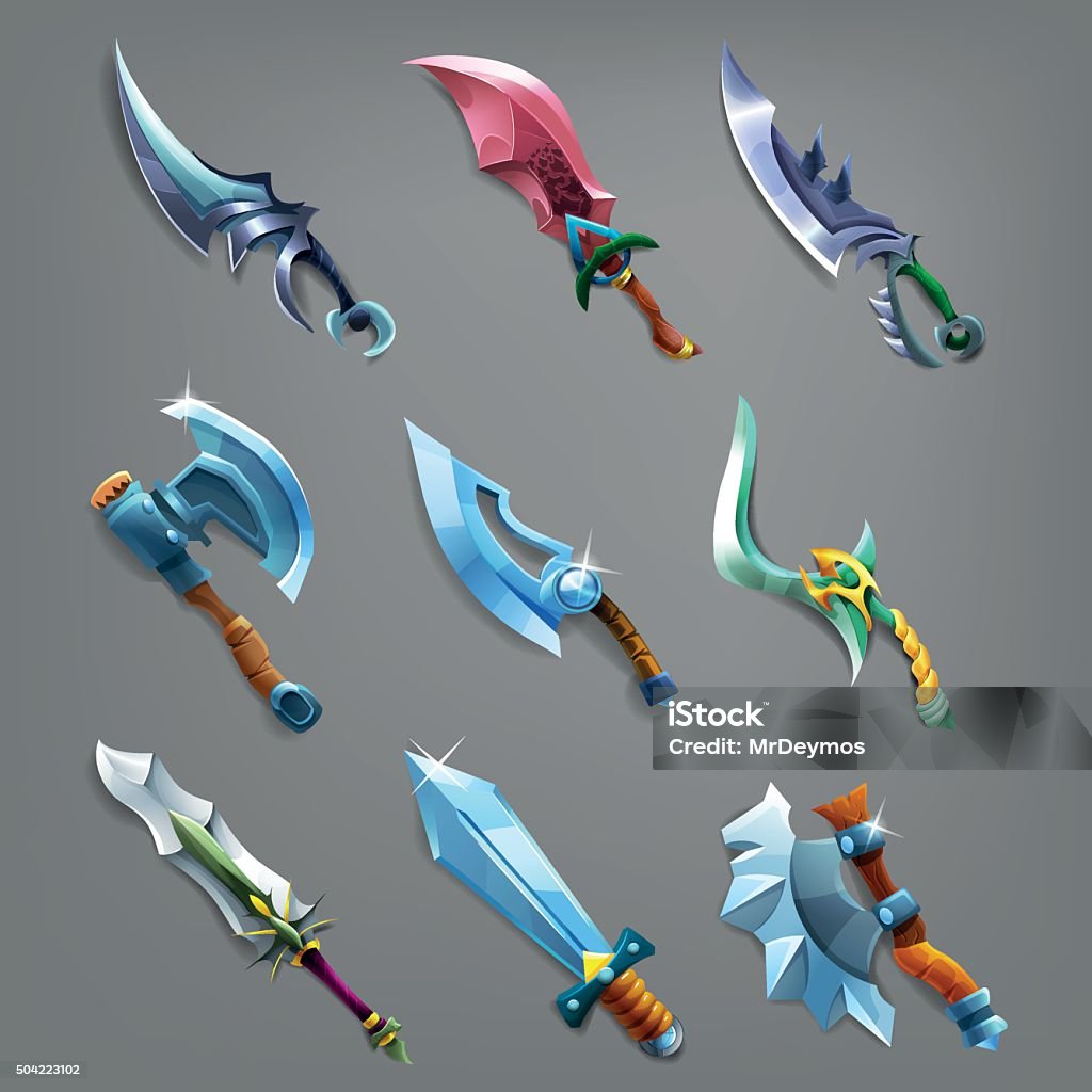 Set Of Cartoon Weapons Vector Illustration Stock Illustration ... Set Of Cartoon Weapons Vector Illustration Stock Illustration ...