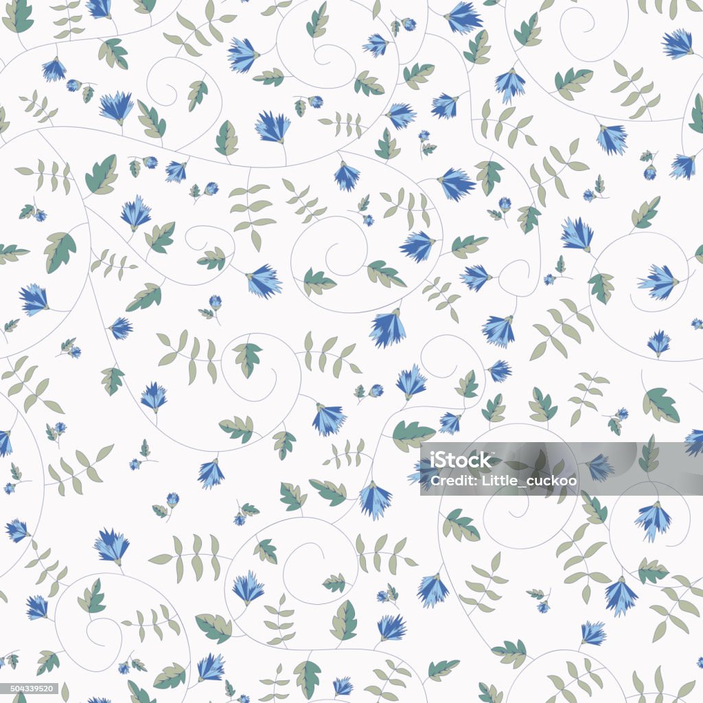 Cornflower Pattern Vector Seamless Texture Stock Illustration