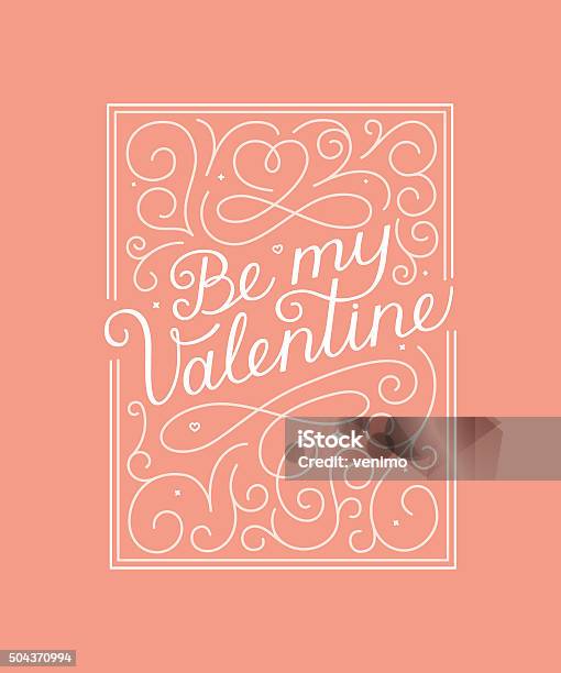 Vector Valentine Hari Kartu Ucapan Desain Template Dengan Tanganl