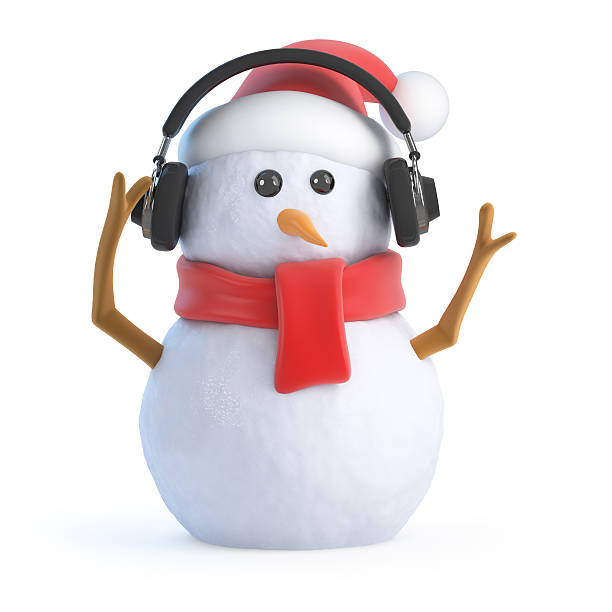 Free Stock Photo of Christmas snowman figurine with headphones on ...
