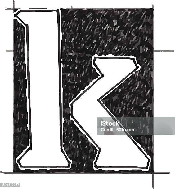 K 알파벳 스케치북 0명에 대한 스톡 벡터 아트 및 기타 이미지 0명 검은색 벡터 Istock