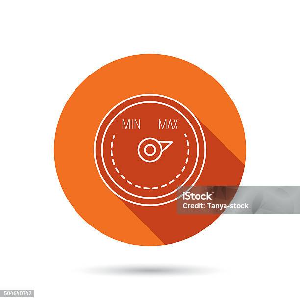 Heat Regulator Icon Radiator Thermometer Sign Stock Illustration