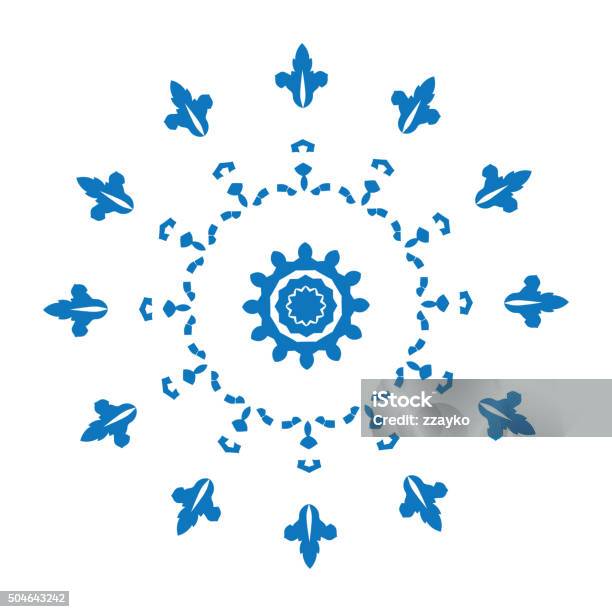 Blue Silhouette Of Snowflake On White Background向量圖形及更多一朵花圖片 一朵花 偏遠的