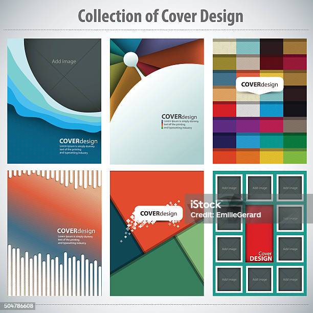 Collection Of Cover Design Vector Brochure Flyer Template向量圖形及更多封面圖片