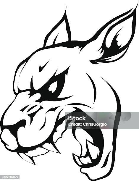 Panther Puma 또는 들고양이 볼테르 검은색에 대한 스톡 벡터 아트 및 기타 이미지 검은색 격노한 고양잇과